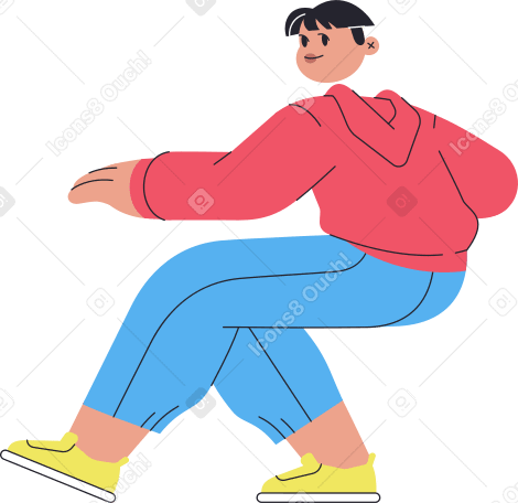 Man sitting and looking back Illustration in PNG, SVG