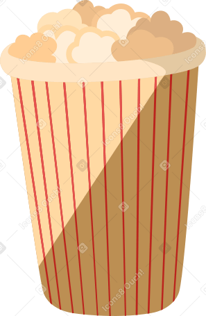 Tall glass of popcorn with shadow Illustration in PNG, SVG
