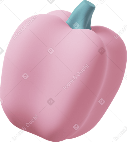 3D Pink bell pepper Illustration in PNG, SVG