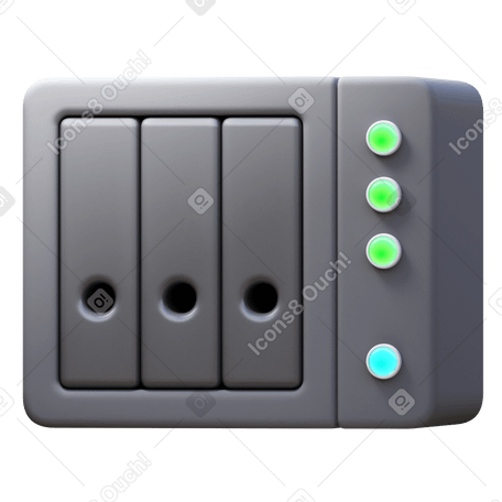 3D network attached storage Illustration in PNG, SVG