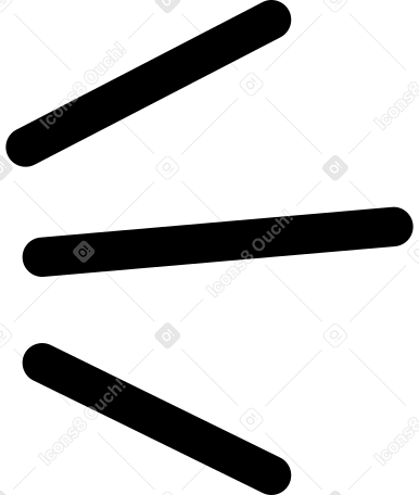 Three black lines Illustration in PNG, SVG