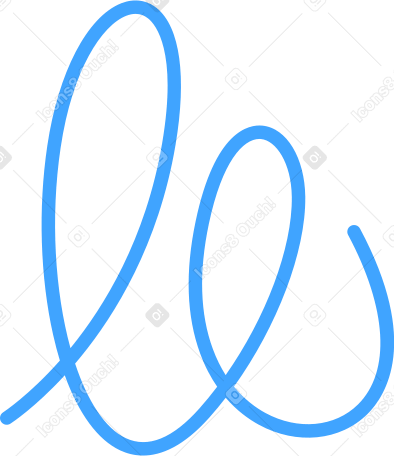 Blue line curl Illustration in PNG, SVG