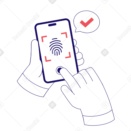 Fingerprint verification on phone screen animated illustration in GIF ...