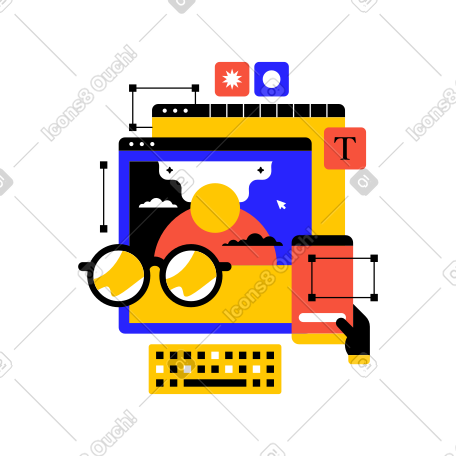 Graphic design workspace PNG, SVG