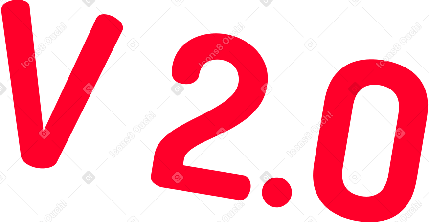 Version two point zero Illustration in PNG, SVG