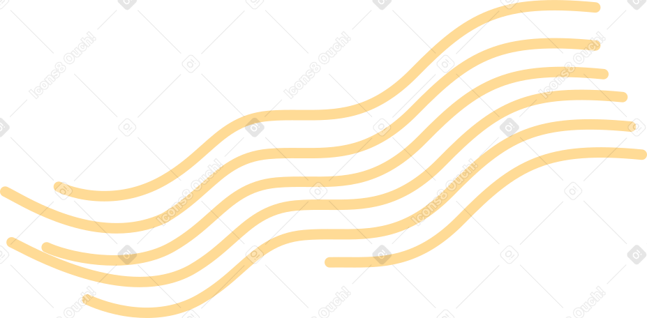 Six curved yellow lines PNG, SVG