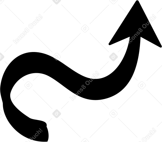 Black arrow wave Illustration in PNG, SVG