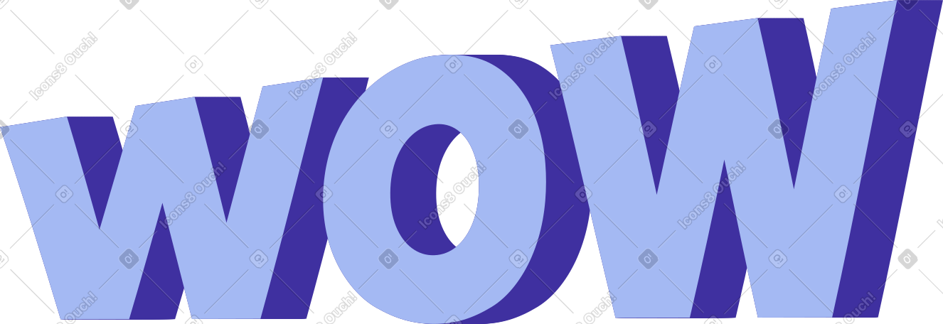 Lettering wow! text PNG, SVG