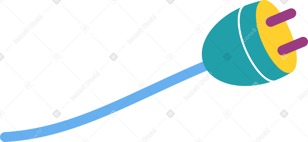 Electric cord with plug Illustration in PNG, SVG
