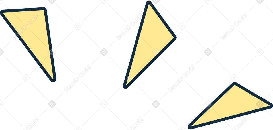 Three yellow sparks Illustration in PNG, SVG