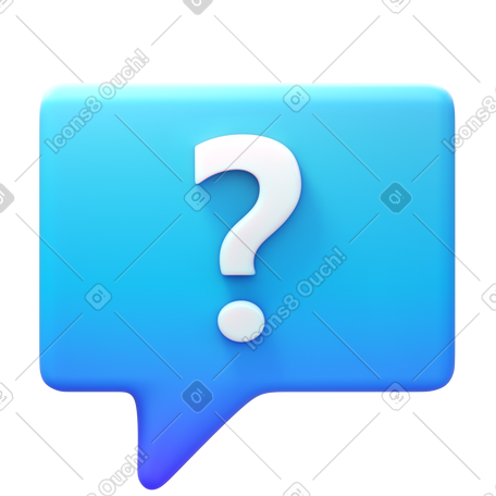 3D speech bubble with question mark PNG, SVG