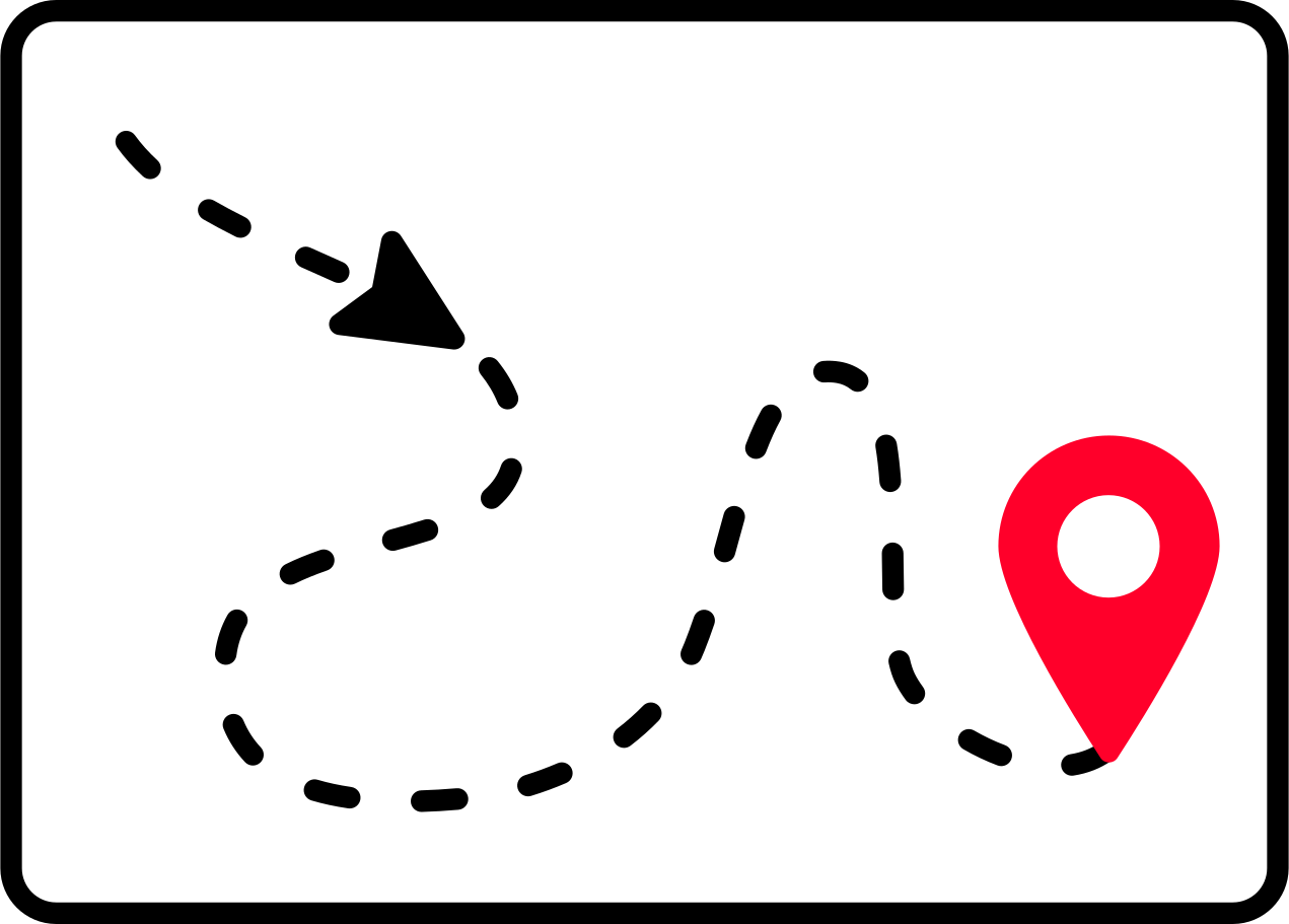 Frame with the route and destination Illustration in PNG, SVG
