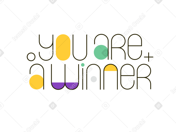 Lettering you are a winner Illustration in PNG, SVG