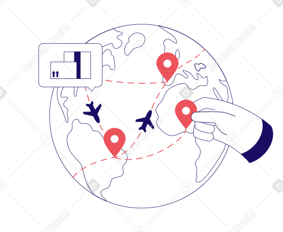 International transportation and delivery logistics animated ...