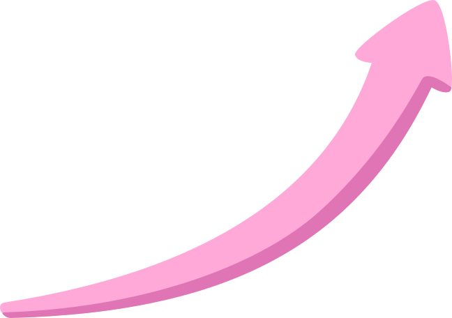 Pink arrow up Illustration in PNG, SVG
