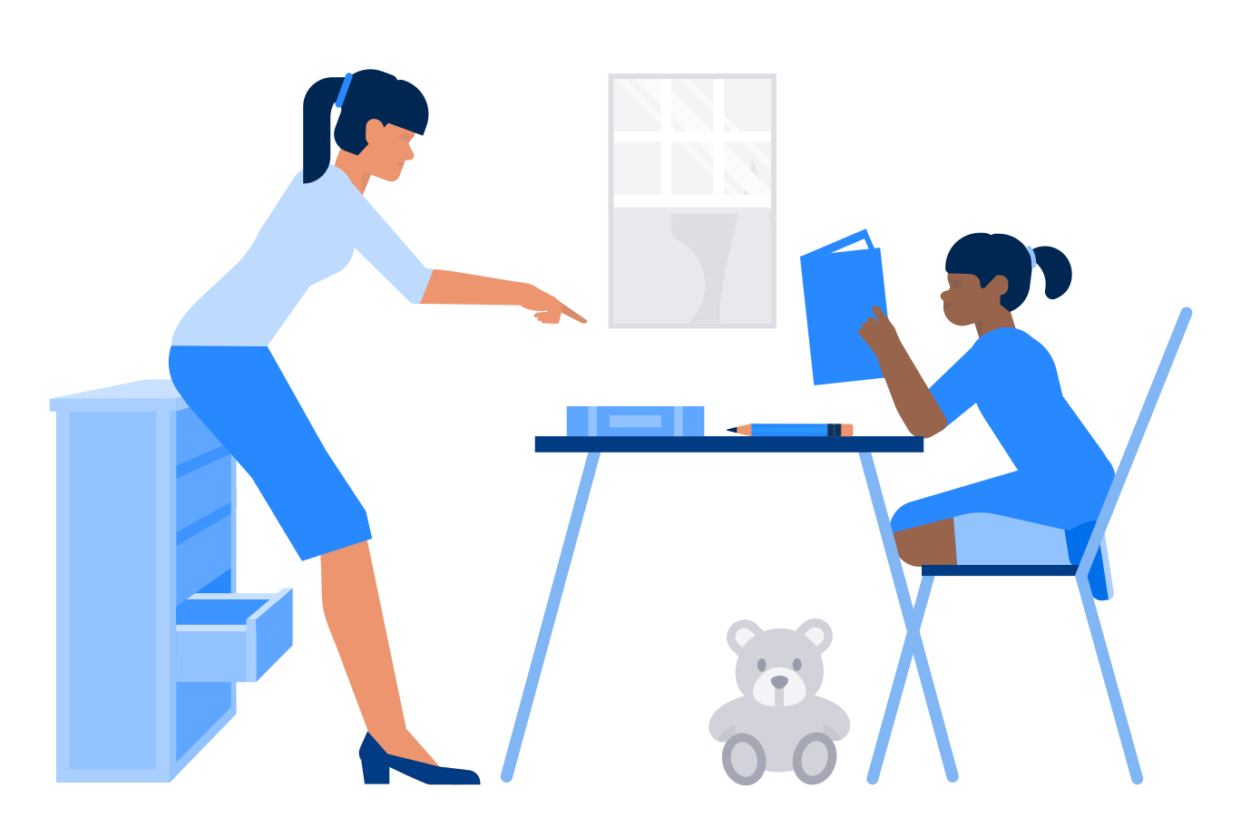 Doing homework Illustration in PNG, SVG