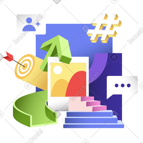 Successful social media marketing strategies PNG, SVG