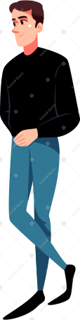 Man stands leaning against something Illustration in PNG, SVG