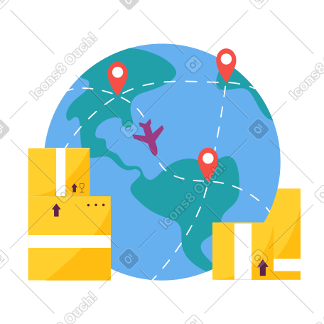 Worldwide delivery logistics PNG, SVG