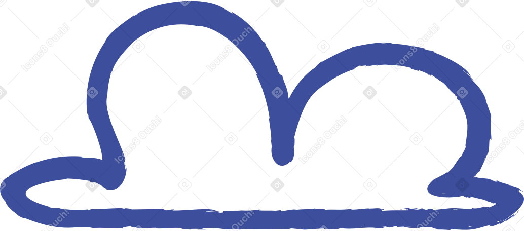 Blue outline cloud Illustration in PNG, SVG
