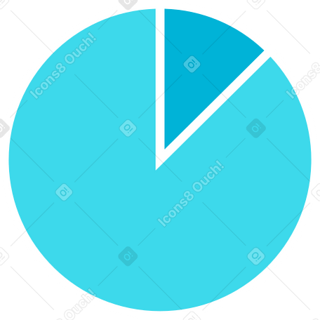 Blue pie chart Illustration in PNG, SVG