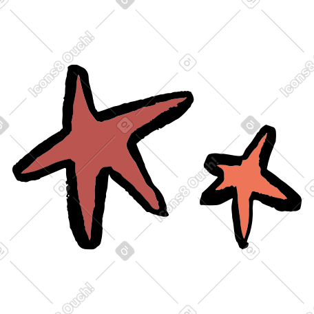Two red stars PNG, SVG