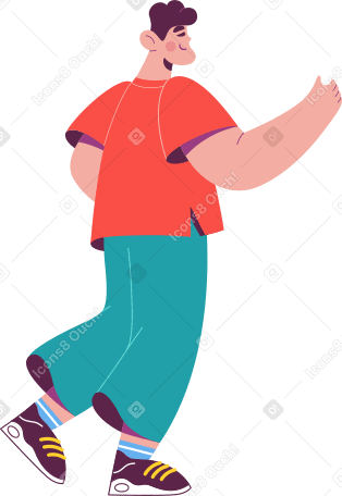 Man turning his back Illustration in PNG, SVG