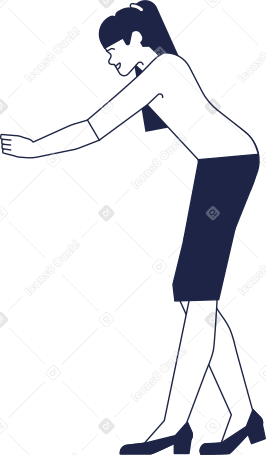 Woman leaning forward Illustration in PNG, SVG