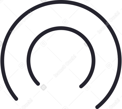 Circular signal lines Illustration in PNG, SVG