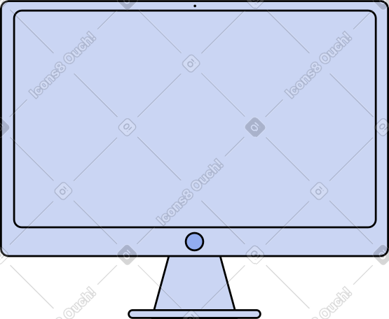 Lilac monitor with a button PNG, SVG