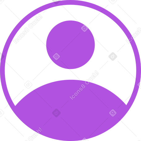 Round user icon Illustration in PNG, SVG
