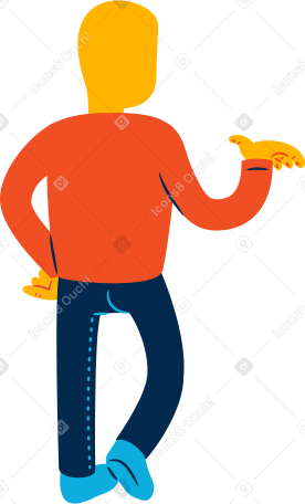 Man standing back Illustration in PNG, SVG