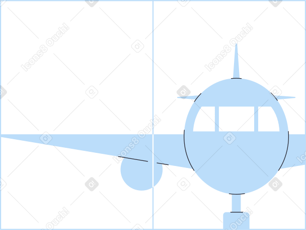 Airport window with plane Illustration in PNG, SVG
