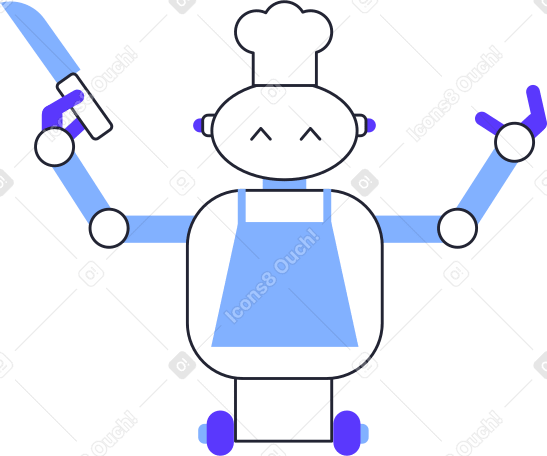 Robocook Illustration in PNG, SVG