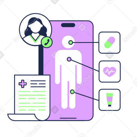 Online doctor appointment in health app animated illustration in GIF ...