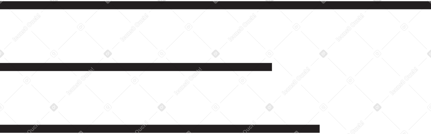 Three lines of text Illustration in PNG, SVG