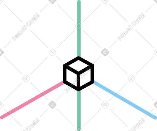 Three d coordinate system icon PNG, SVG