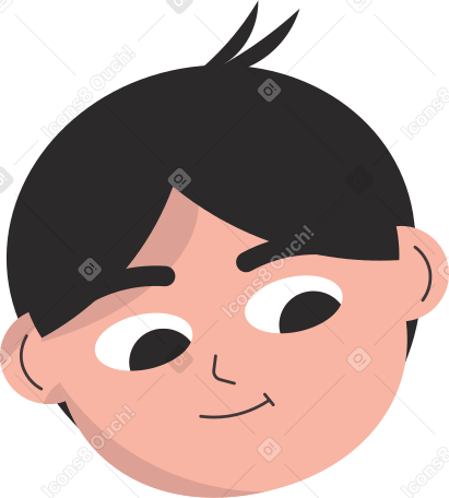 Boy head Illustration in PNG, SVG