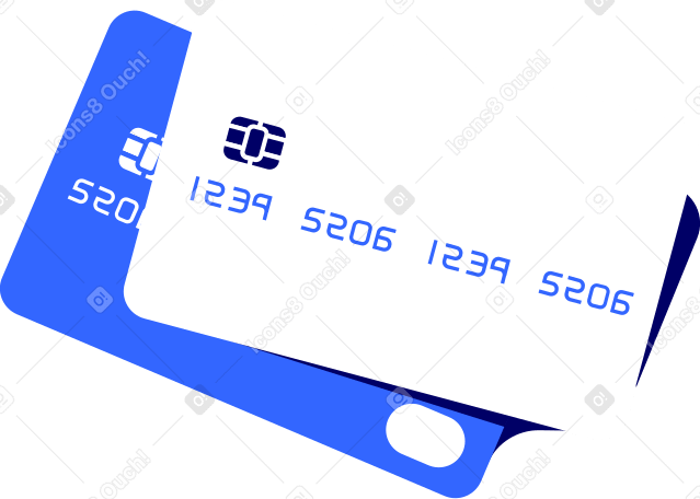 White and blue debit cards Illustration in PNG, SVG