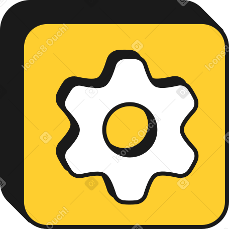 Gear button Illustration in PNG, SVG