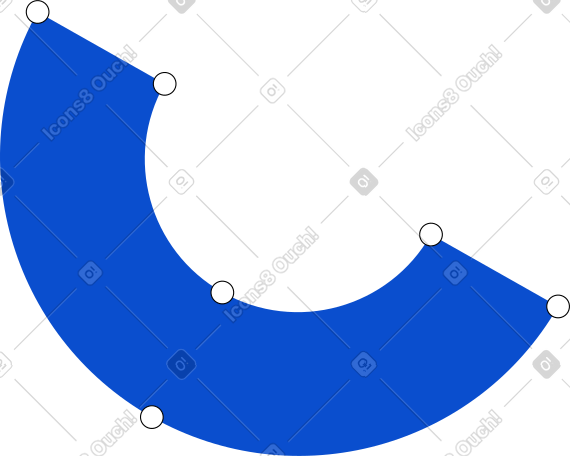 Arc with anchor points PNG, SVG