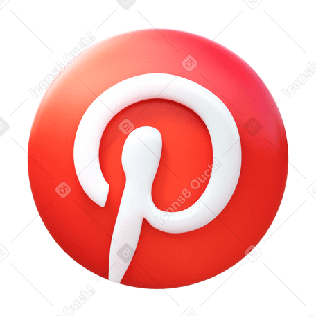 Ilustração de 3D Logotipo do pinterest em PNG e SVG