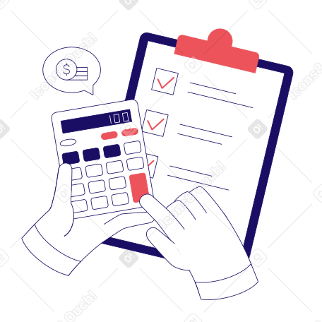 Budget planning, doing taxes and accounting animated illustration in ...