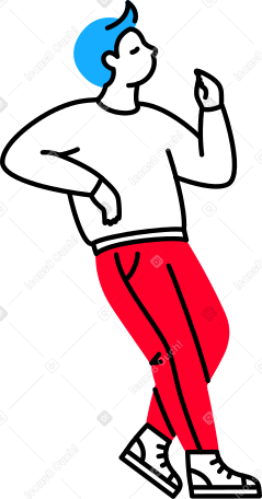 Man leaning on his arm Illustration in PNG, SVG