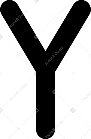 Black letter y Illustration in PNG, SVG