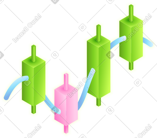 Floating japanese candlesticks financial market PNG, SVG