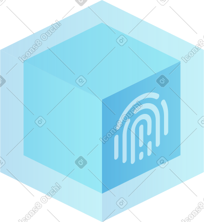 Cube fingerprint icon PNG, SVG