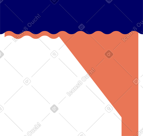 Dark blue roof with shadow PNG, SVG