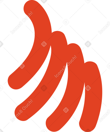 Four fingers of a red character Illustration in PNG, SVG