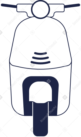 Scooter front view Illustration in PNG, SVG